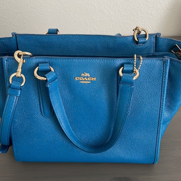 Coach | Bags | Coach Top Handle Crossbody Turquoise Blue Leather ...